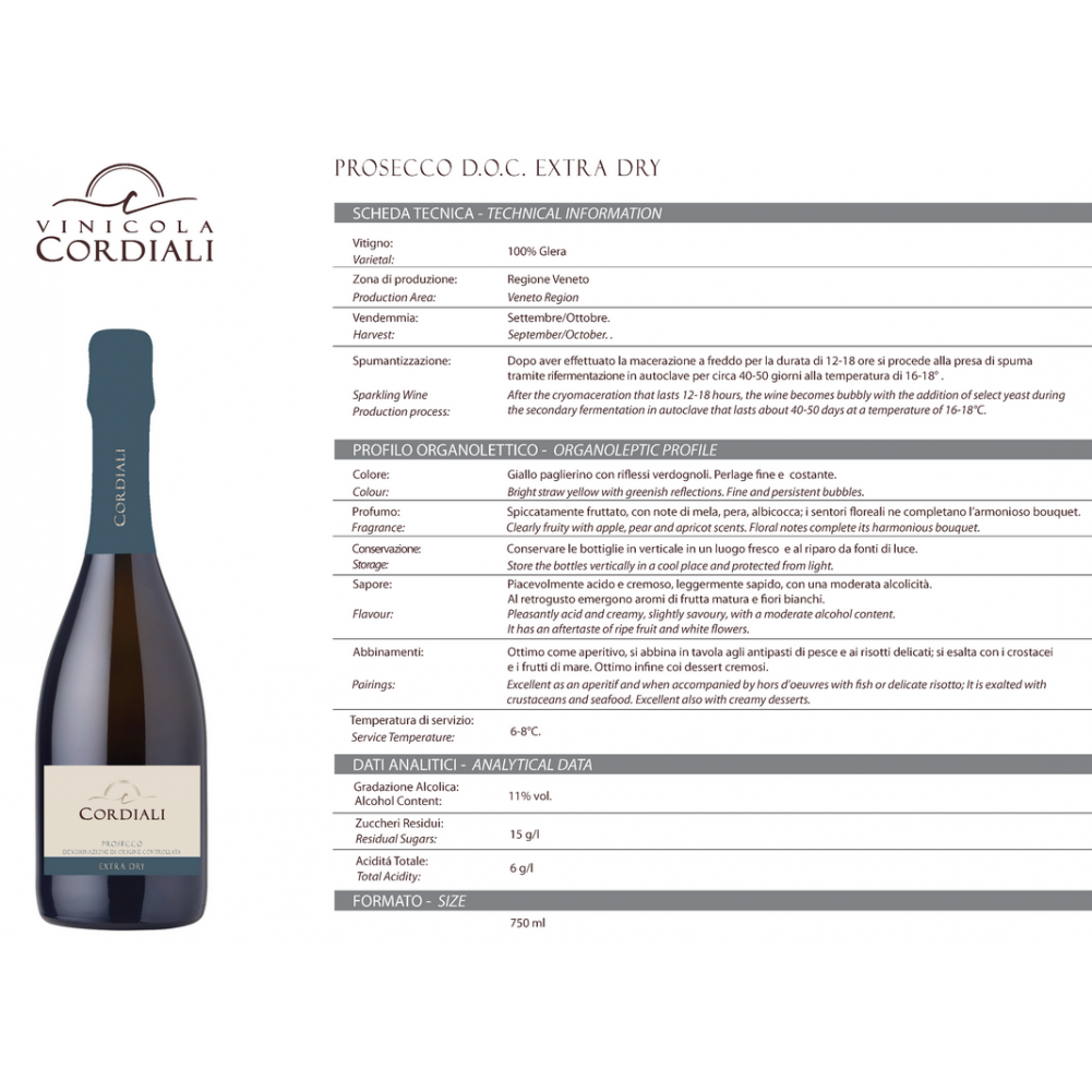 cordiali prosecco doc extra dry spumante
